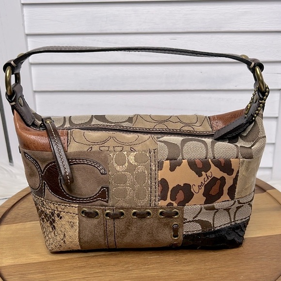 Coach | Bags | Vintage Coach L Patchwork Y2k Cheetah Leopart Neutral ...